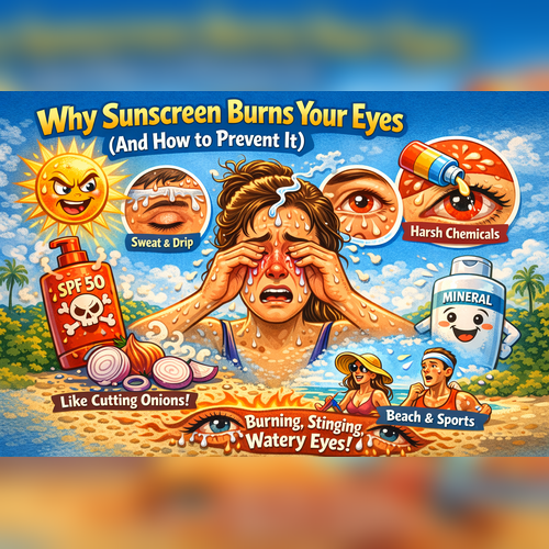 Why Sunscreen Burns Your Eyes (And How to Prevent It) - Luminli